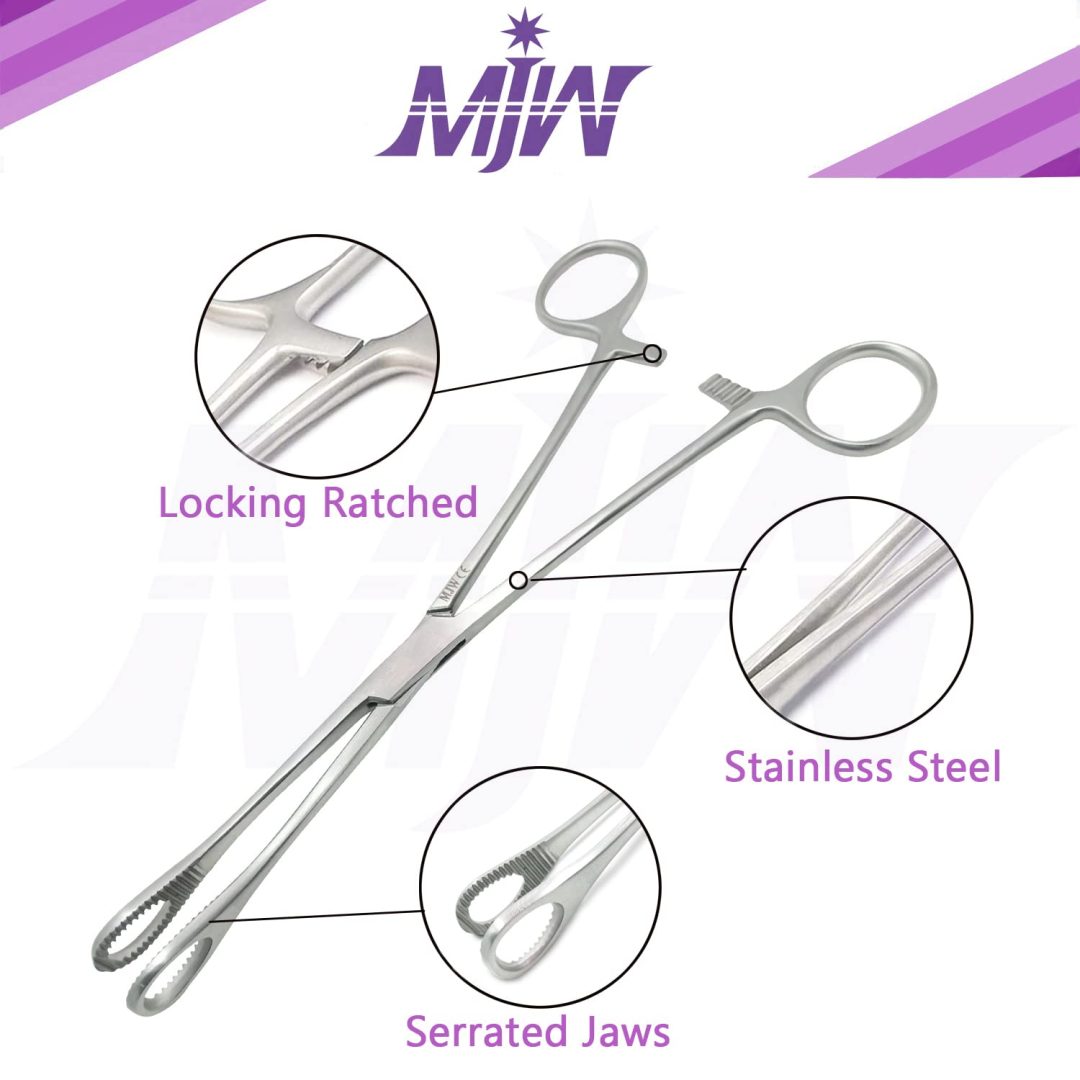 MJW Surgical Instruments Stainless Steel Surgical Pliers Sponge Forceps ...